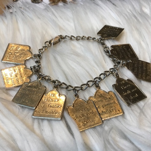 Vintage | Jewelry | Vintage Commandments Metal Charm Bracelet | Poshmark